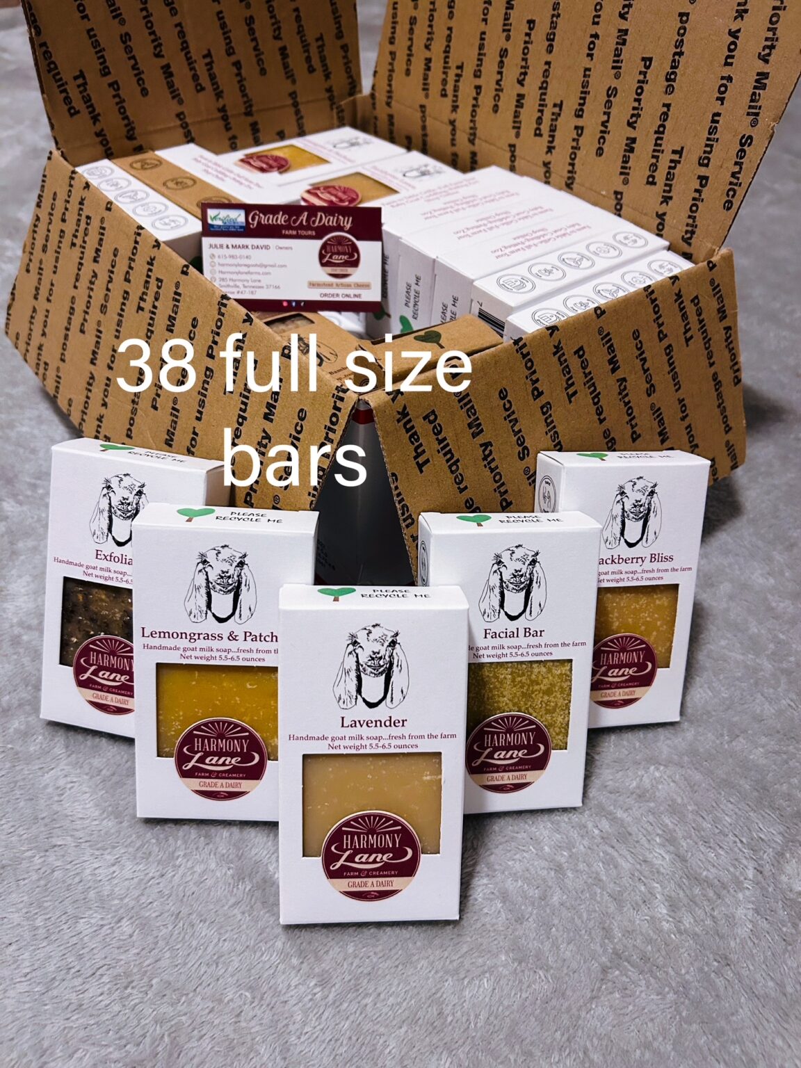 BOX of 38 soaps discounted!! | Harmony Lane Farms